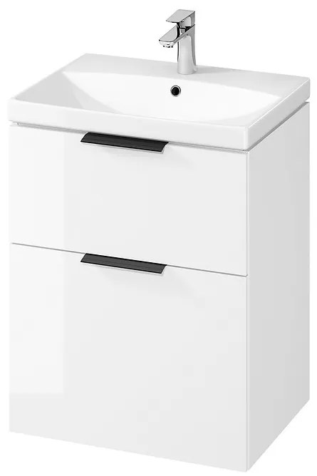 Cersanit City, koupelnová skříňka s umyvadlem 60x45x77,5 cm, bílá lesklá, S801-422