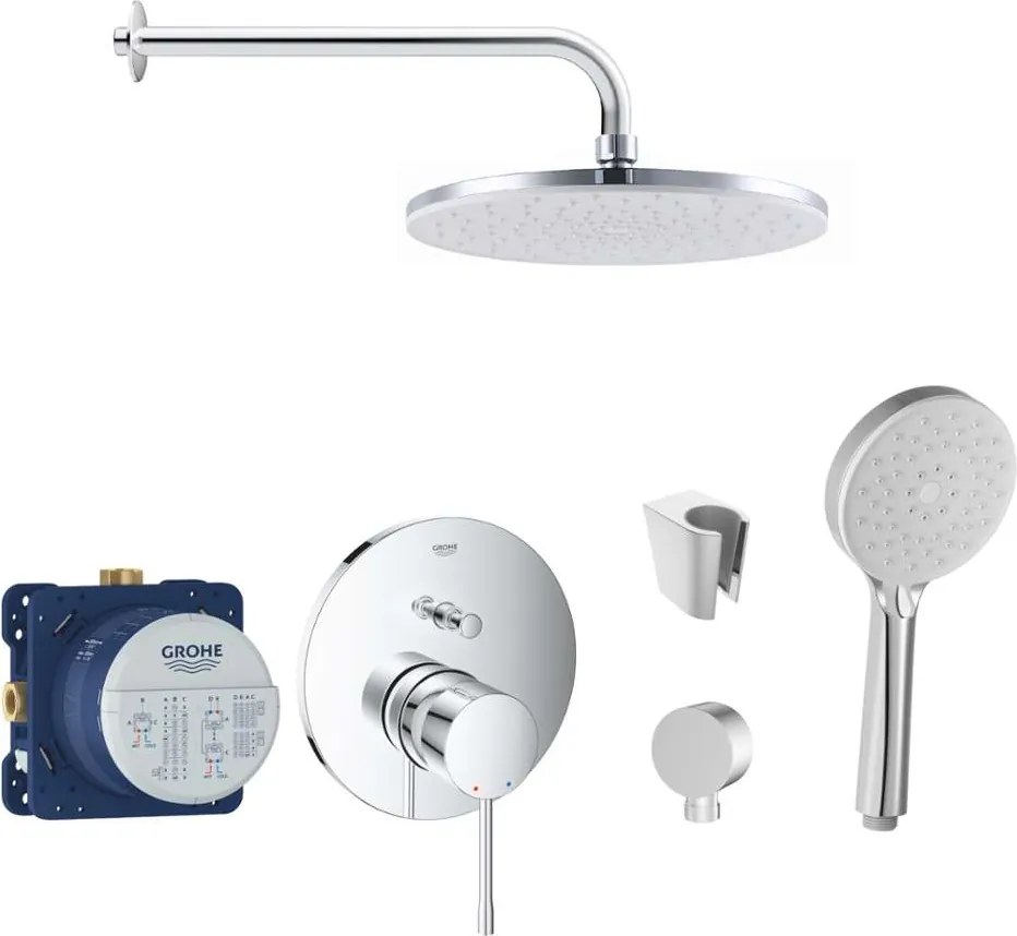 SANITINO - Sprchový set s baterií a tělesem pod omítku Grohe, příslušenství kielle, chrom SANI21GKK014