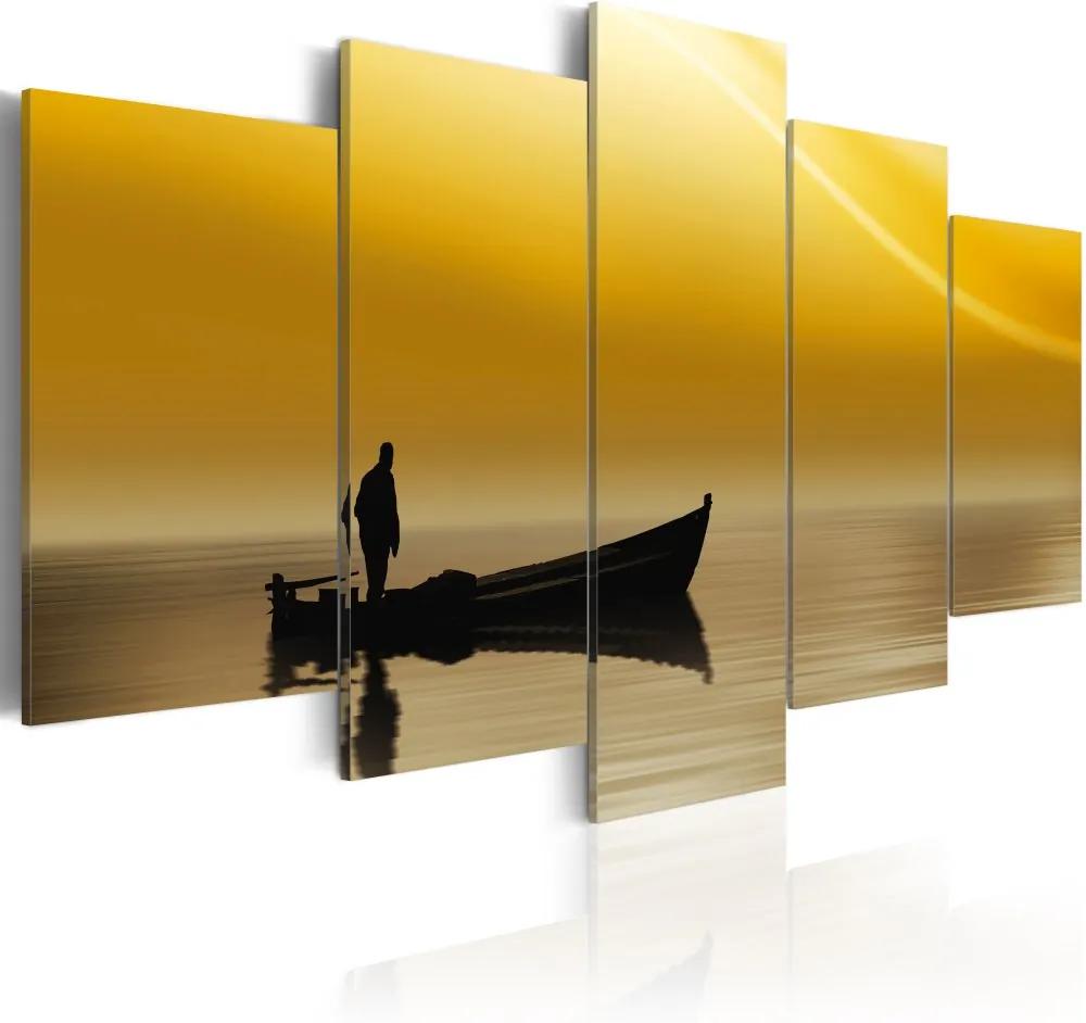 Obraz na plátně Bimago - Rybář 100x50 cm