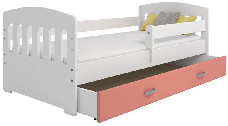 ImportWorld Dětská postel Magdaléna 80x160 B6, bílá/růžová + rošt a matrace