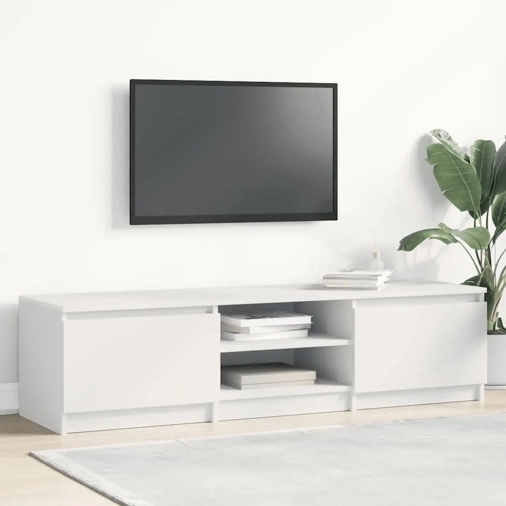TV stolek bílý 140 x 40 x 35,5 cm kompozitní dřevo