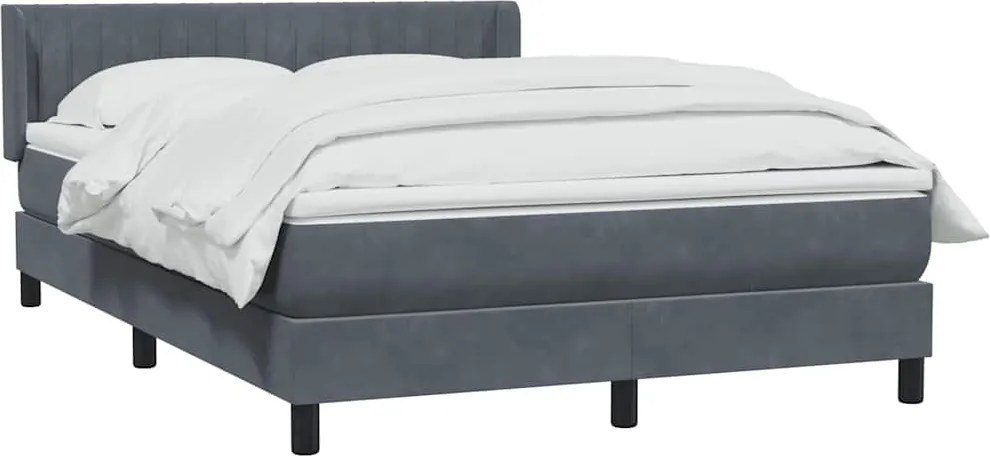 Box spring postel s matrací tmavě šedá 160x210 cm samet 3318286