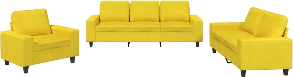 3dílná sedací souprava světle žlutá textil 3201871