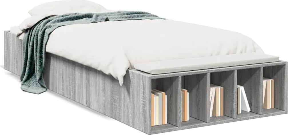 Rám postele šedý sonoma 75 x 190 cm kompozitní dřevo 3280627