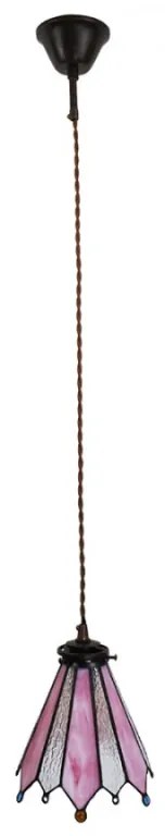 Závěsná lampa Tiffany Flowerbell pink – 18x15x115 cm