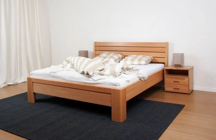 BMB Dřevěná postel Gloria XL 200x90 Dub průběžný