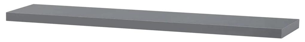 Polička nástěnná 120 cm, MDF, barva šedý vysoký lesk, baleno v ochranné fólii - P-002 GREY
