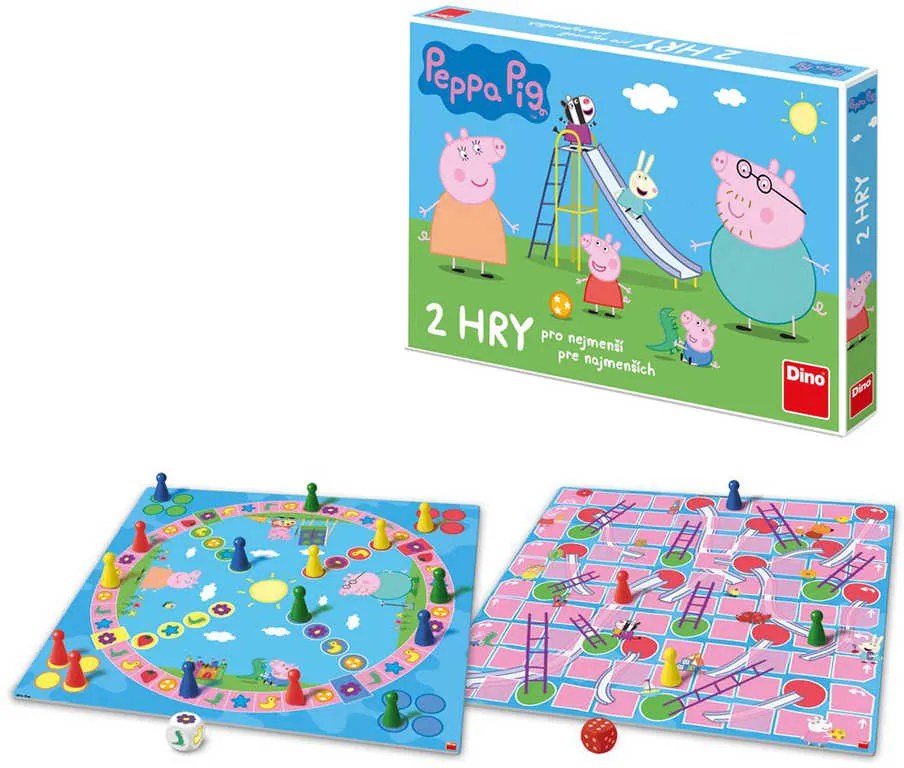 DINO Hra 2v1 Peppa Pig Člověče, nezlob se! + Žebříky a skluzavky *SPOLEČENSKÉ HRY* dn623903