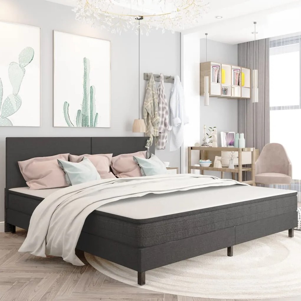 Postel boxspring šedá textil 200 x 200 cm 287459