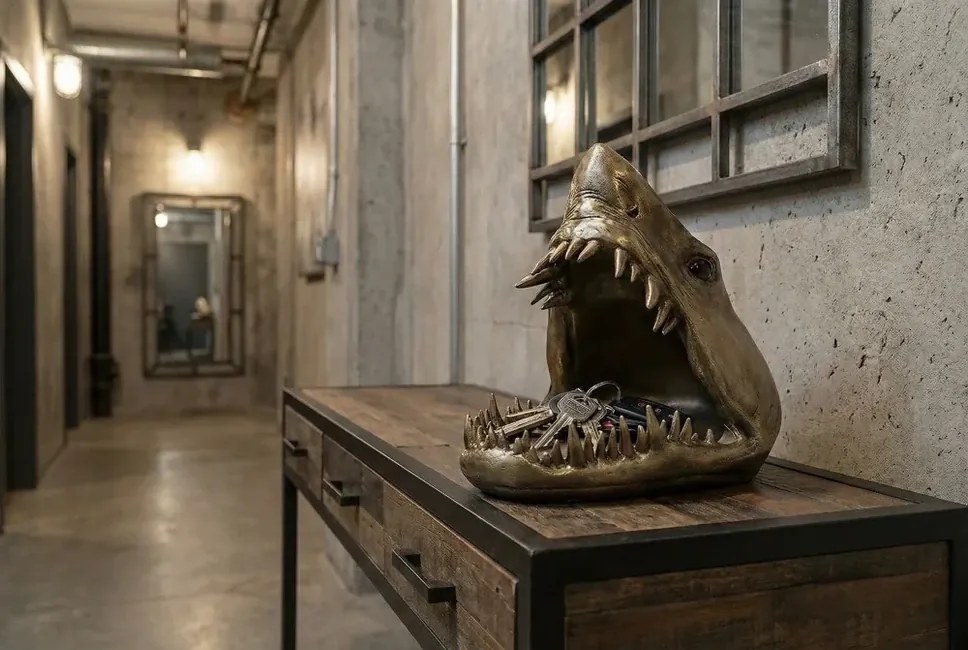 Dekorativní miska Megalodon žralok bronz 22cm