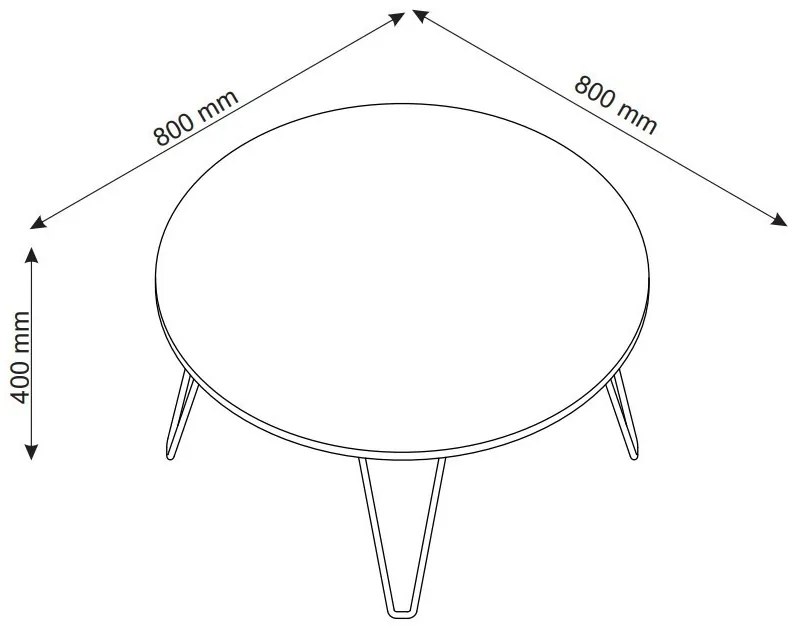 Kulatý konferenční stolek Prado 80 cm, bílý