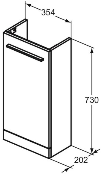 Ideal Standard i.Life S Stojící skříňka pod umývátko Tempo 35,4 cm, kávový dub T5303NW