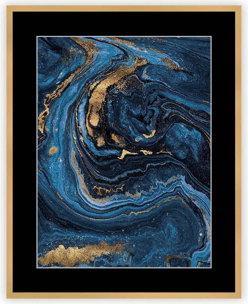 Obraz Abstract Blue&amp;Gold I 40 x 50cm