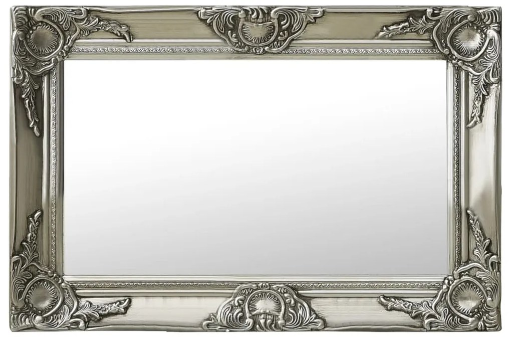 Nástěnné zrcadlo barokní styl 60 x 40 cm stříbrné 320330