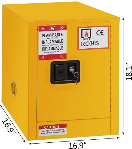 41,6 l bezpečnostní skříňka 42,9 × 42,9 × 46 cm nebezpečné panty ruční horké