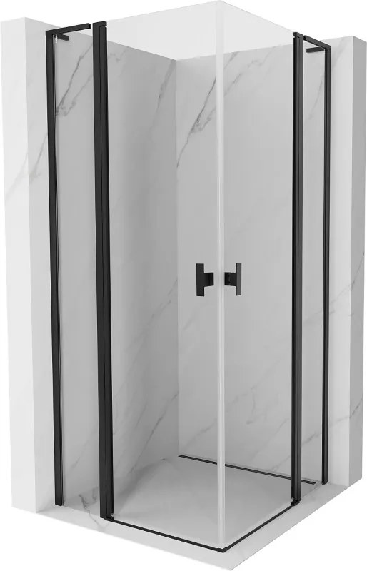 Mexen, Mexen Mist L Duo výklopný sprchový kout 95 x 95 cm, průhledný, černý - 8A4L-095-095-70-00
