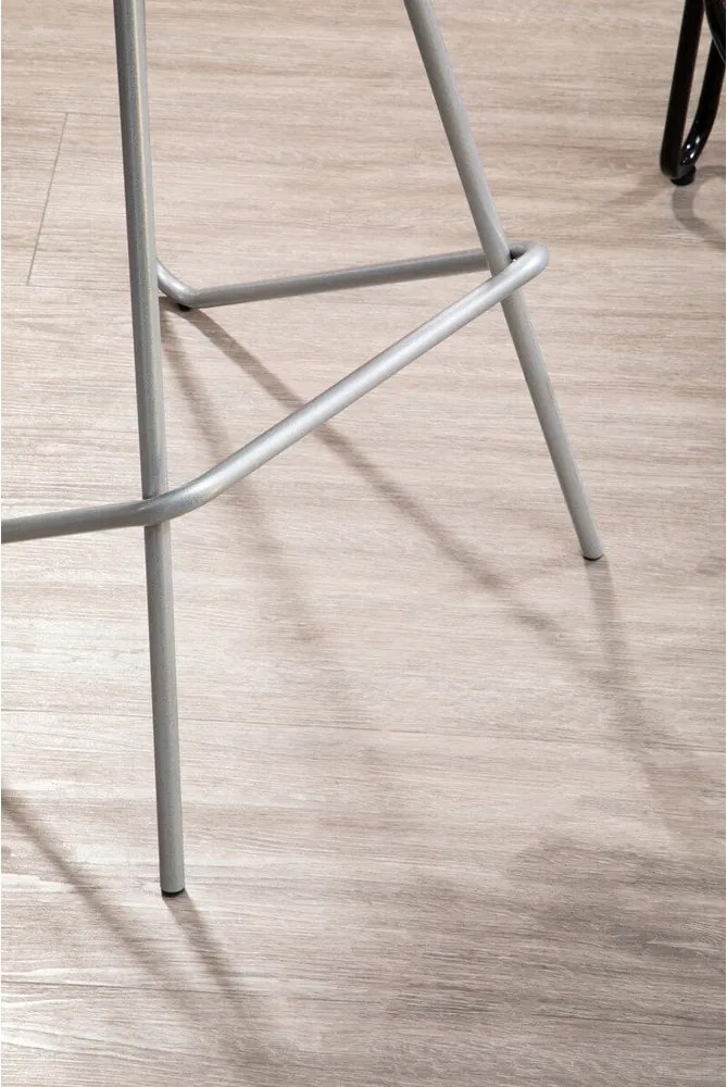 Barová stolička z jilmového dřeva ve stříbrné barvě/v přírodní barvě (výška sedáku 78 cm) District – Premier Housewares