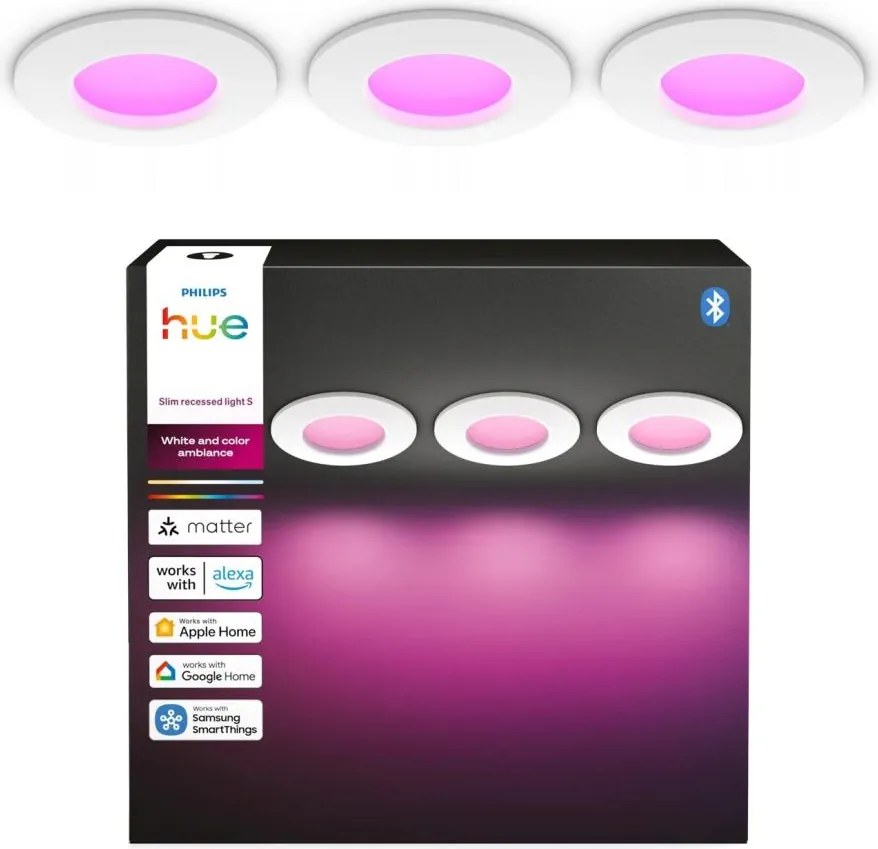 Philips - SADA 3x LED RGBW Stm. koup. podhled. svít. Hue SLIM LED/8,3W/230V IP44