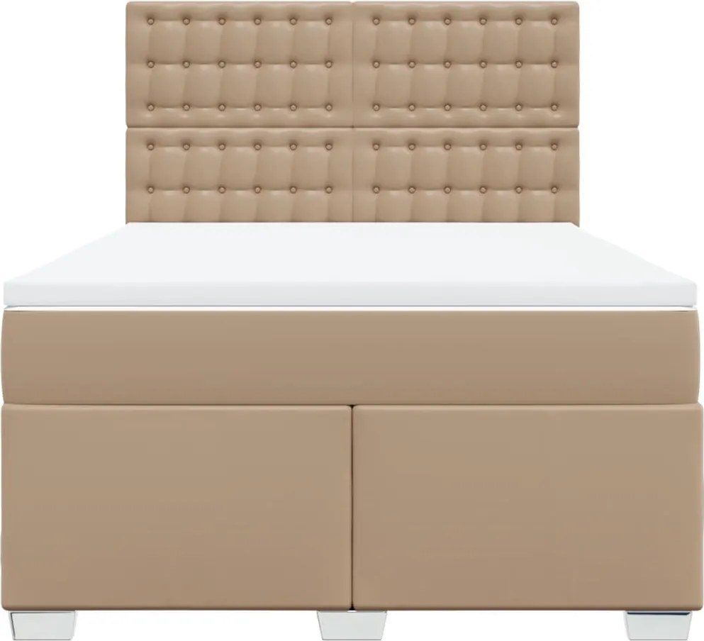 Box spring postel s matrací cappuccino 140x200 cm umělá kůže 3290727