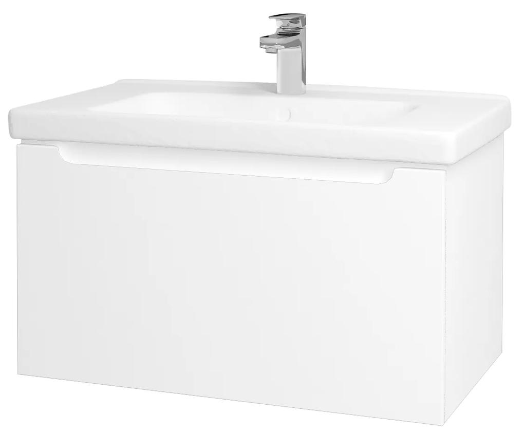 Dřevojas Koupelnová skříň COLOR SZZ 80 Varianta: N01 Bílá lesk / L03 Antracit vysoký lesk