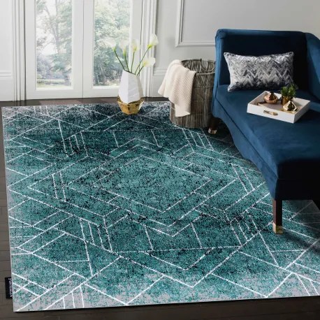 Moderní koberec DE LUXE 626 Geometrický, diamanty Strukturální šed velikost 120x170 cm | krásné koberce cz