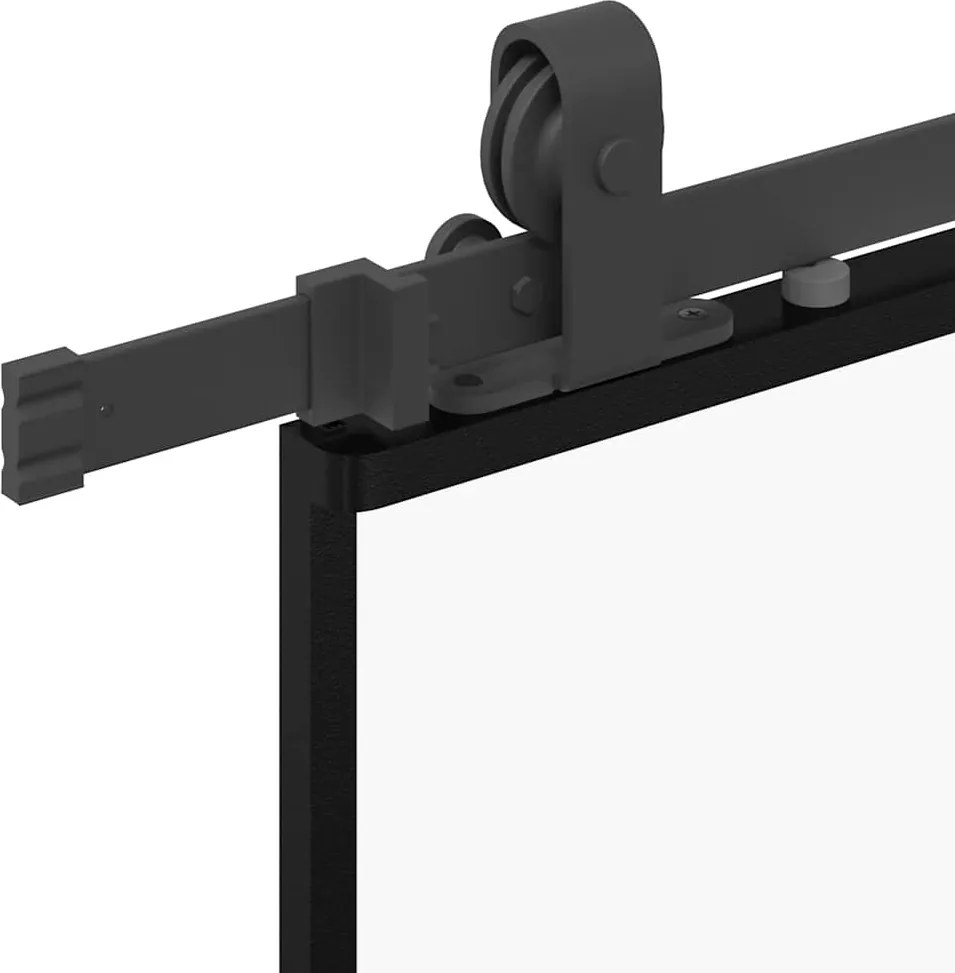 Posuvné dveře se sadou kování černé 90x205 cm Tvrzené sklo 3375833