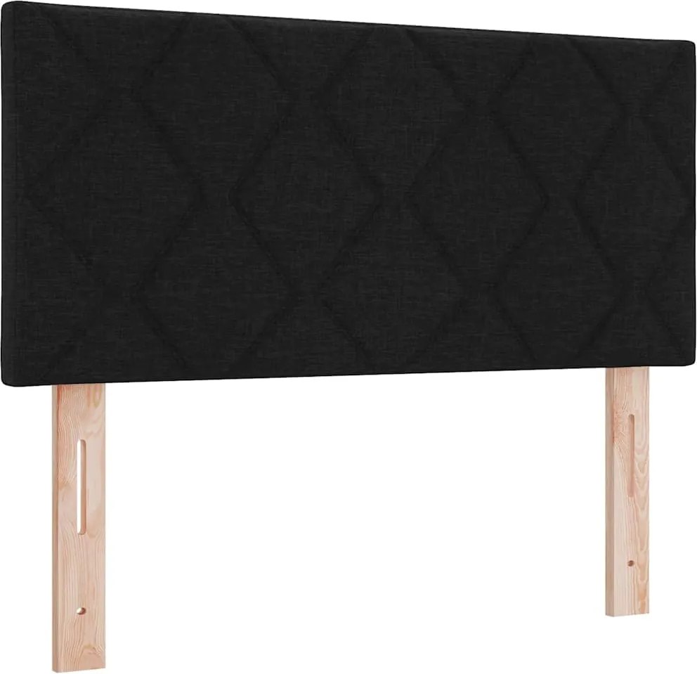 Postel s boxspringem s čelo Černá 100 x 200 cm textil 3340075