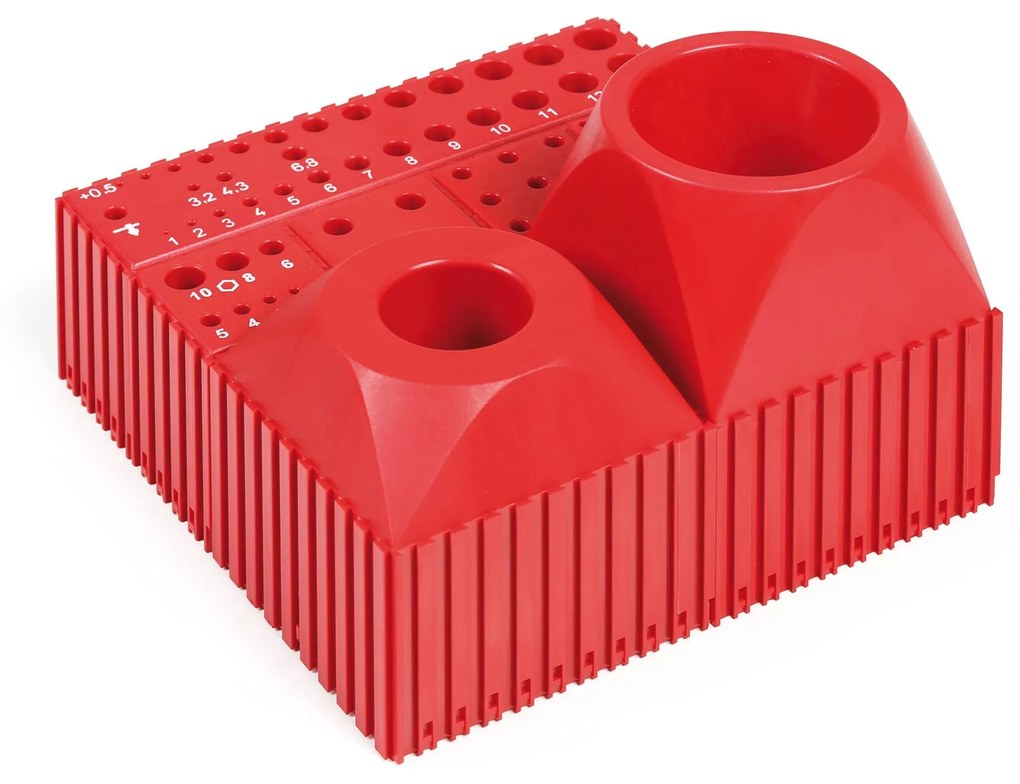 Plastový box pro upínač nástroje CAPTO C5, modul 8x8, 1 dutina, červená