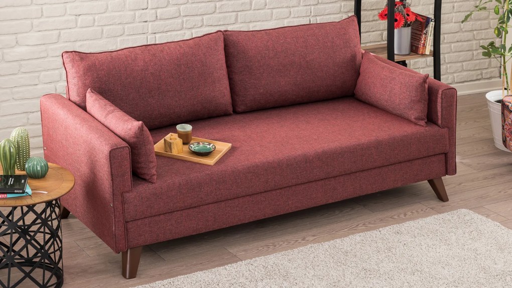 Atelier del Sofa 3-místná pohovka Bella Sofa Bed - Claret Red, Červená