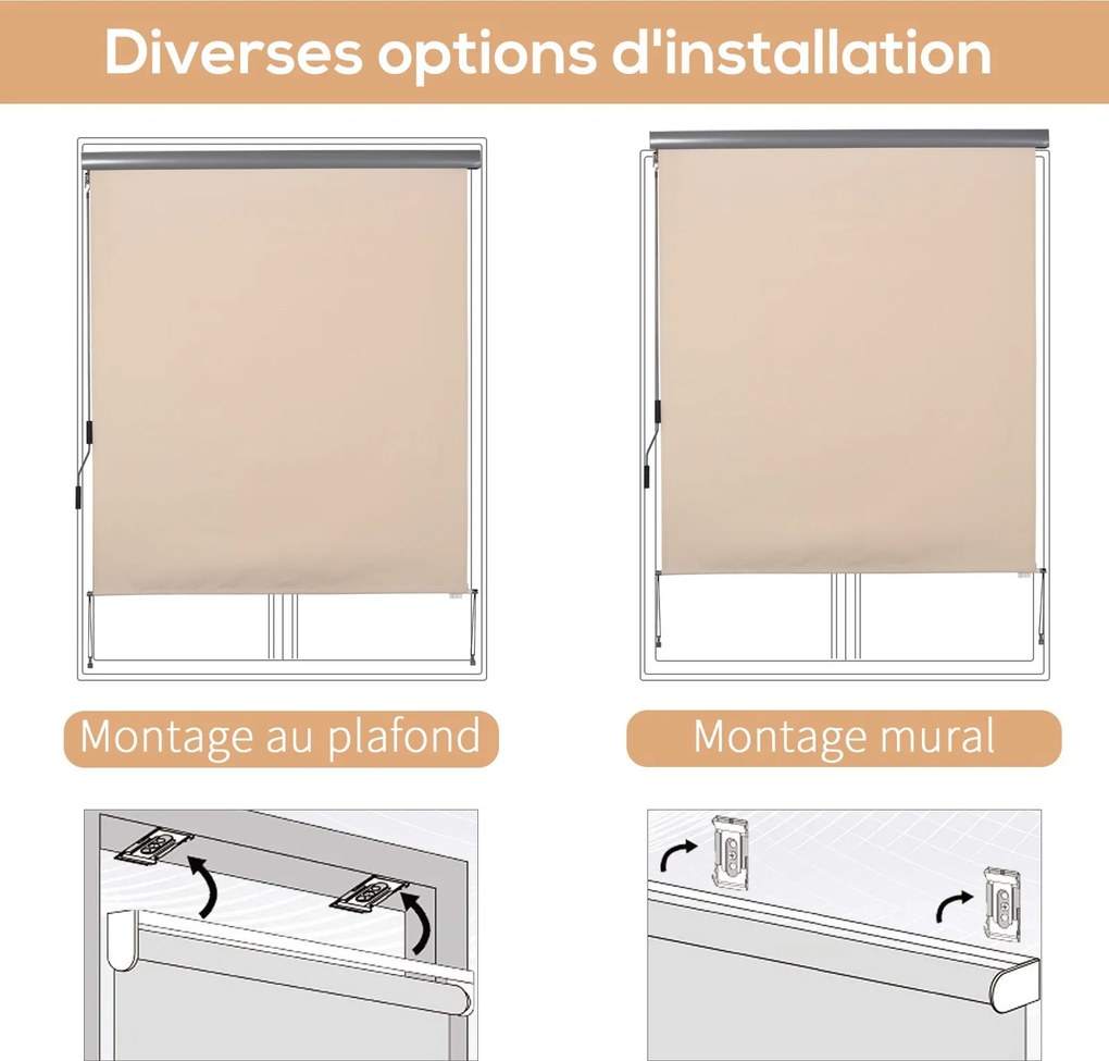 Outsunny Venkovní Rolovací Záclona 2,5 x 1,6 m Skladatelný Vertikální Sluneční Stín s Kličkou, Hliník a Polyester 280 g/m² UV50+ Ochrana pro Balkon, T