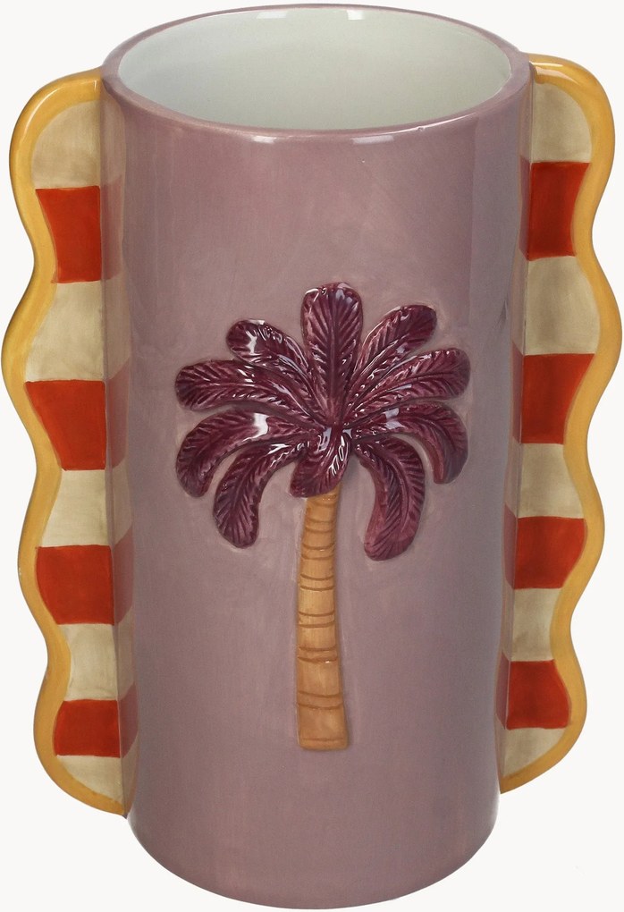 Ručně malovaná dekorativní váza Palm Tree, V 23 cm