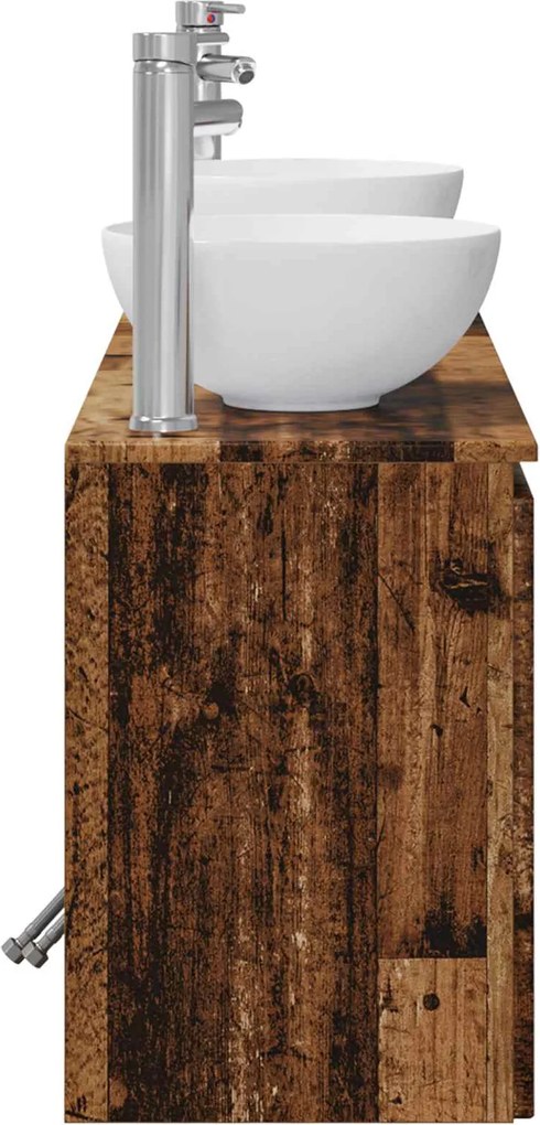Sada koupelnových skříněk 3 ks Staré dřevo 49,5 x 41 x 64,5 cm 3405635