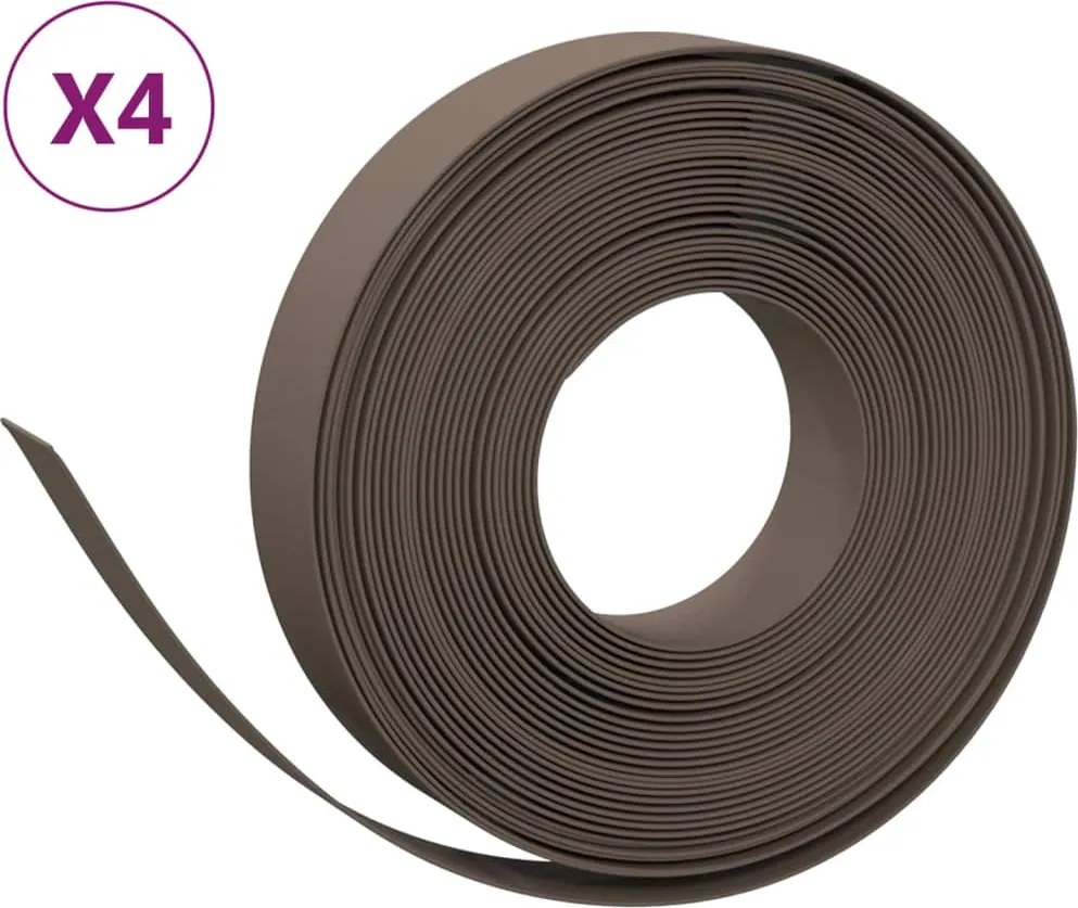 Travní lemy 4 ks hnědé 10 m 10 cm polyethylen 3155438