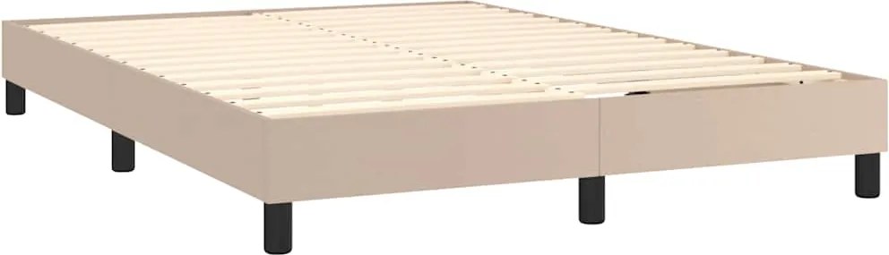 Box spring postel matrace a LED cappuccino 140x200cm umělá kůže 3134230