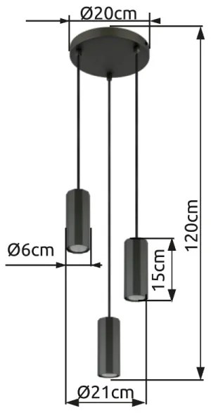 Globo 57918-3H - Lustr na lanku JAMES 3xGU10/25W/230V