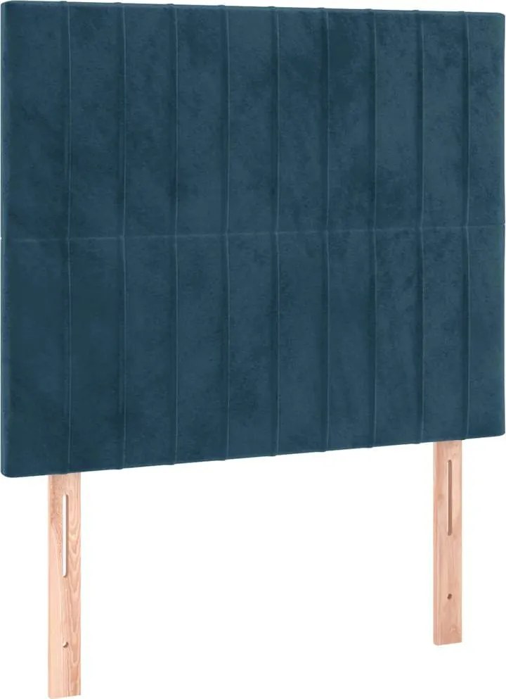 Box spring postel s matrací tmavě modrá 80 x 200 cm samet 3129301