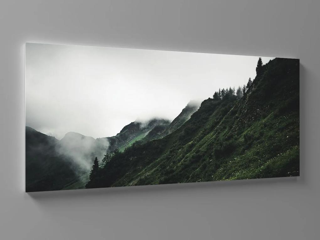 Liox XXL Obraz hřeben hor v mlze Rozměr: 200 x 100 cm