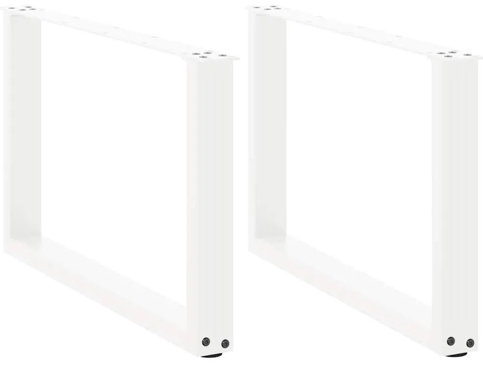 Nohy konferenčního stolku ve tvaru U, 2 ks, bílé, 60 x (30-31) cm, ocel