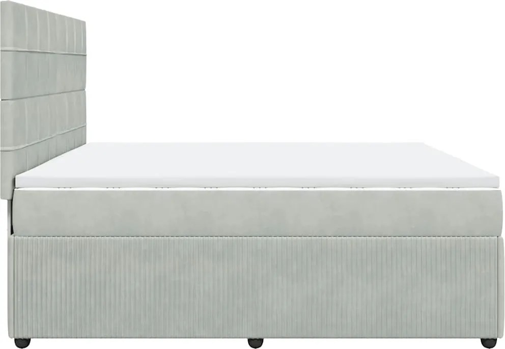 Box spring postel s matrací světle šedá 200x200 cm samet 3292430
