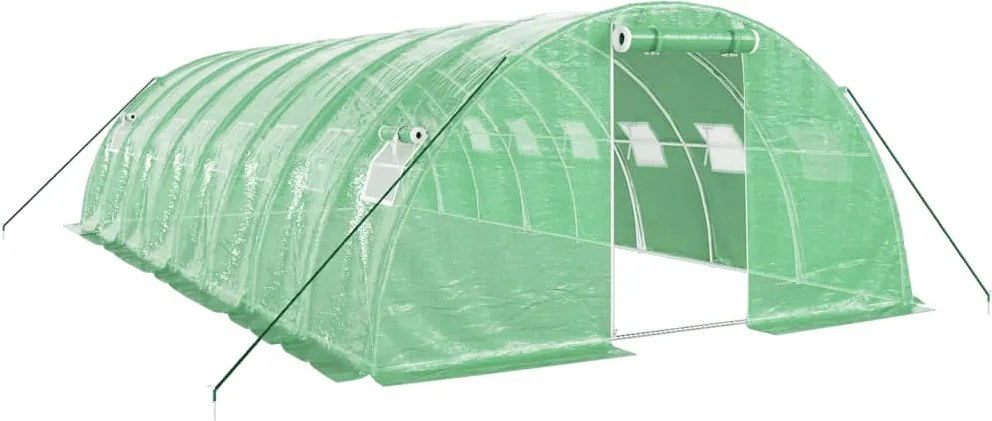 Skleník s ocelovým rámem zelený 32 m² 8 x 4 x 2 m 3188063
