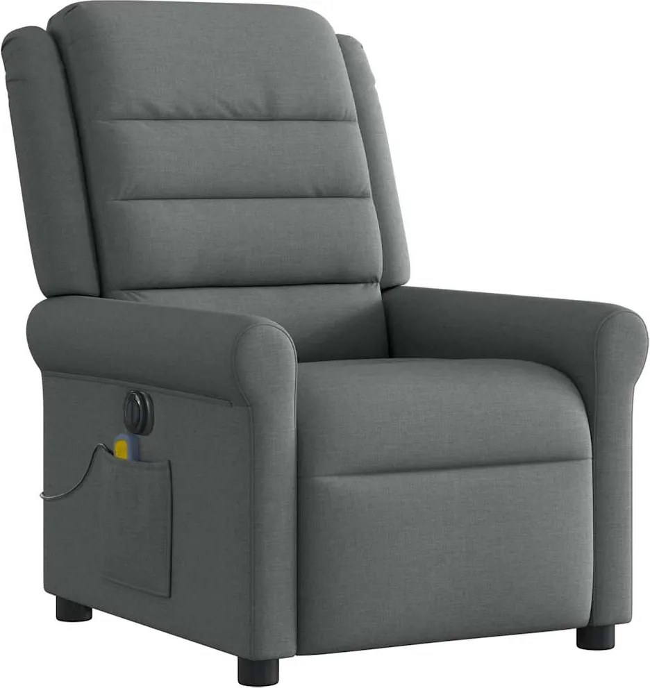 Elektrické masážní polohovací křeslo tmavě šedé textil 3303305