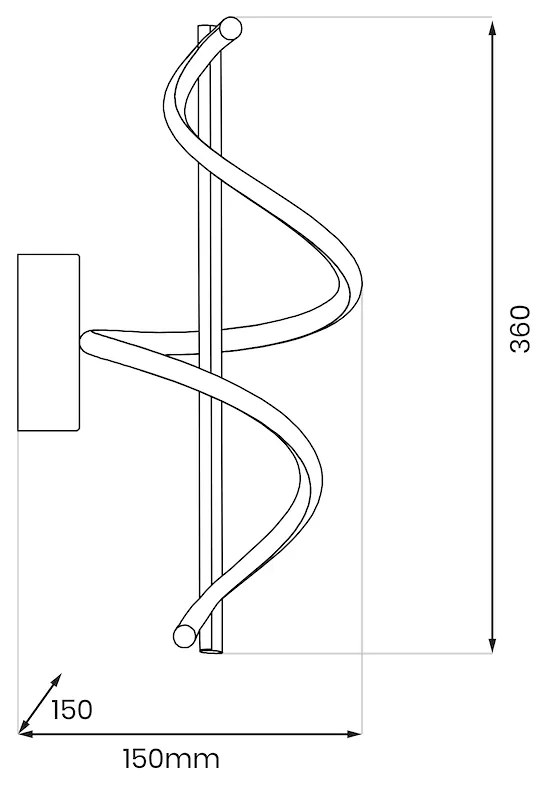 Nástěnné LED svítidlo Twist, 2x LED 12w, 4000k, b