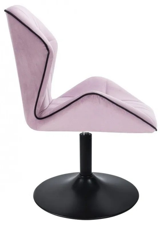 LuxuryForm DESIGN Otočná židle MILANO MAX VELUR na černém talíři - levandule