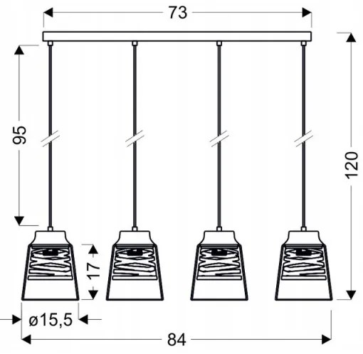 Lustr na lanku FRESNO 4xE27/60W/230V