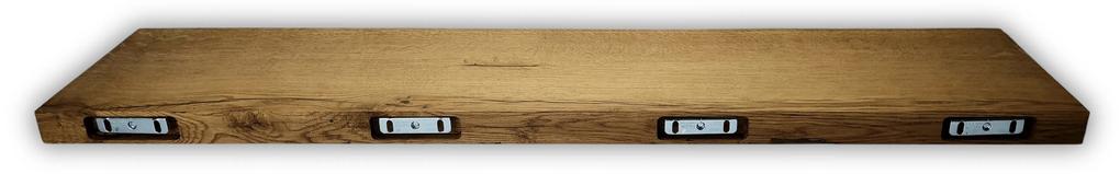Melzevo Dřevěná police - hluboká Odstín dřeva: Tmavě hnědý vosk, Velikost: 75x22x4 cm, Logo: S logem
