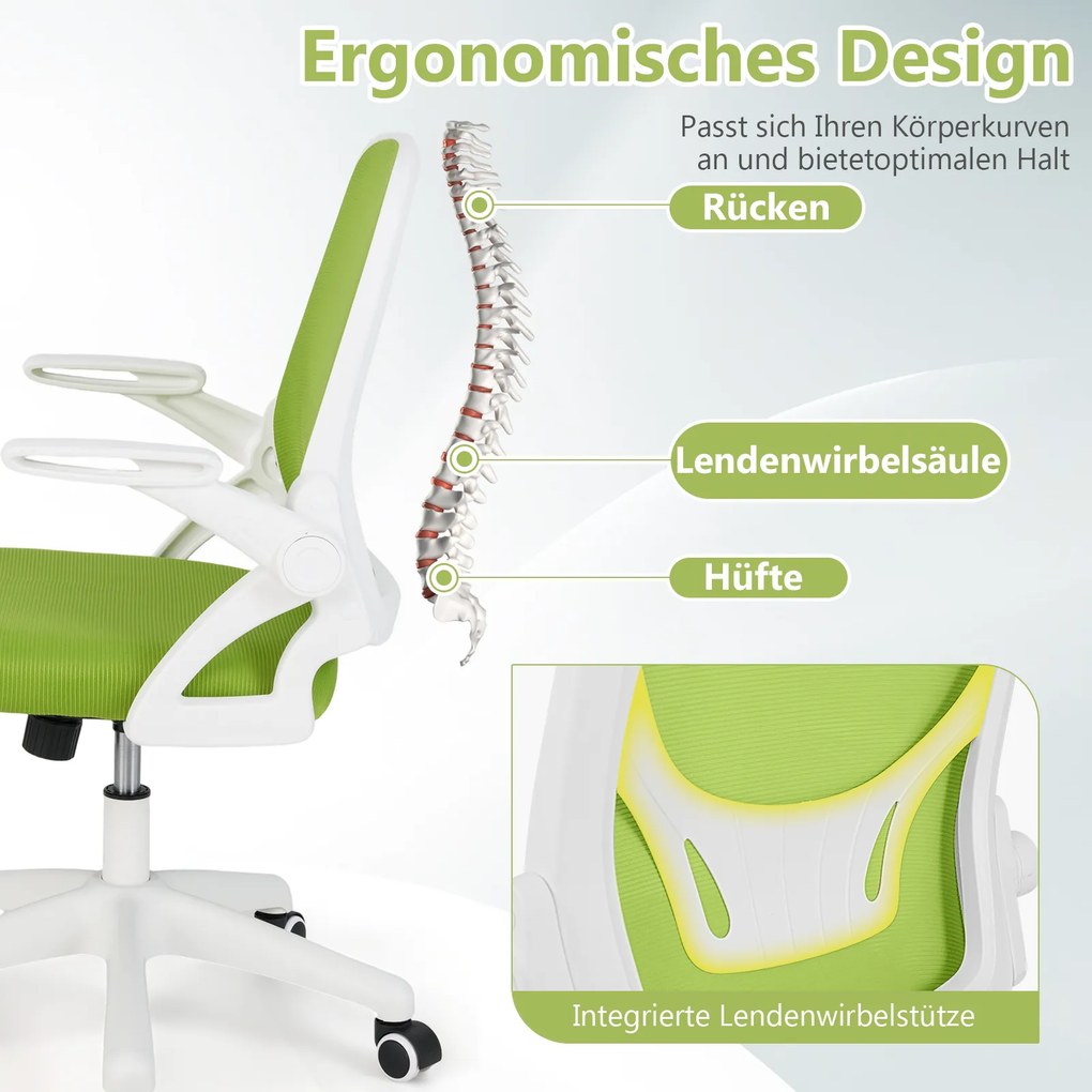 Costway Ergonomická kancelářská židle se sklopnými područkami