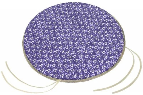Bellatex Sedák Adéla kulatý hladký - kytička na fialové, 40 cm