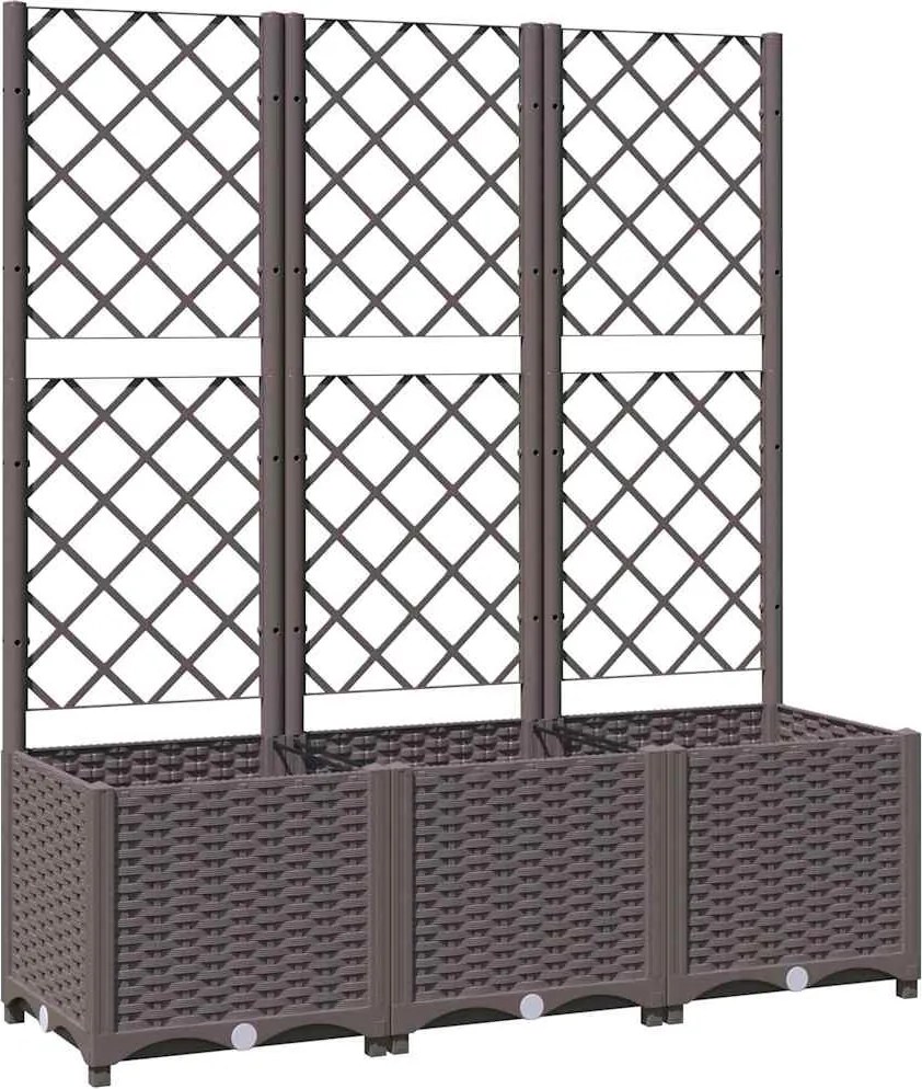 Zahradní květináč s mřížkou hnědý 120 x 40 x 136 cm PP 318263