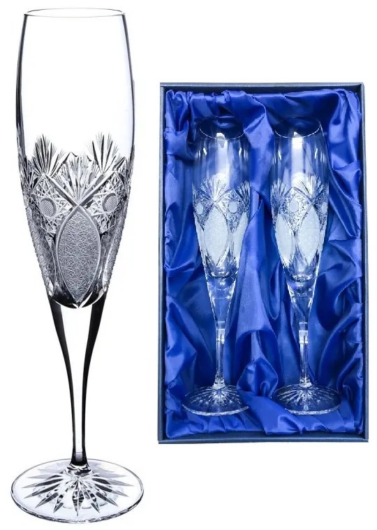 Onte Crystal Bohemia Crystal ručně broušené sklenice na šampaňské Exclusive 200 ml 2KS