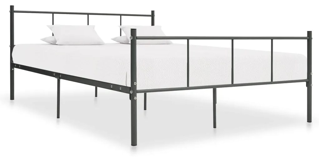 284646 vidaXL Rám postele šedý kov 140 x 200 cm
